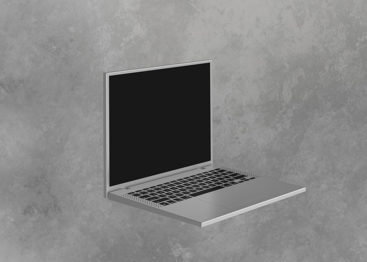 Notebook prop platinum aluminum with black acrylic screen 3 sets per b ...